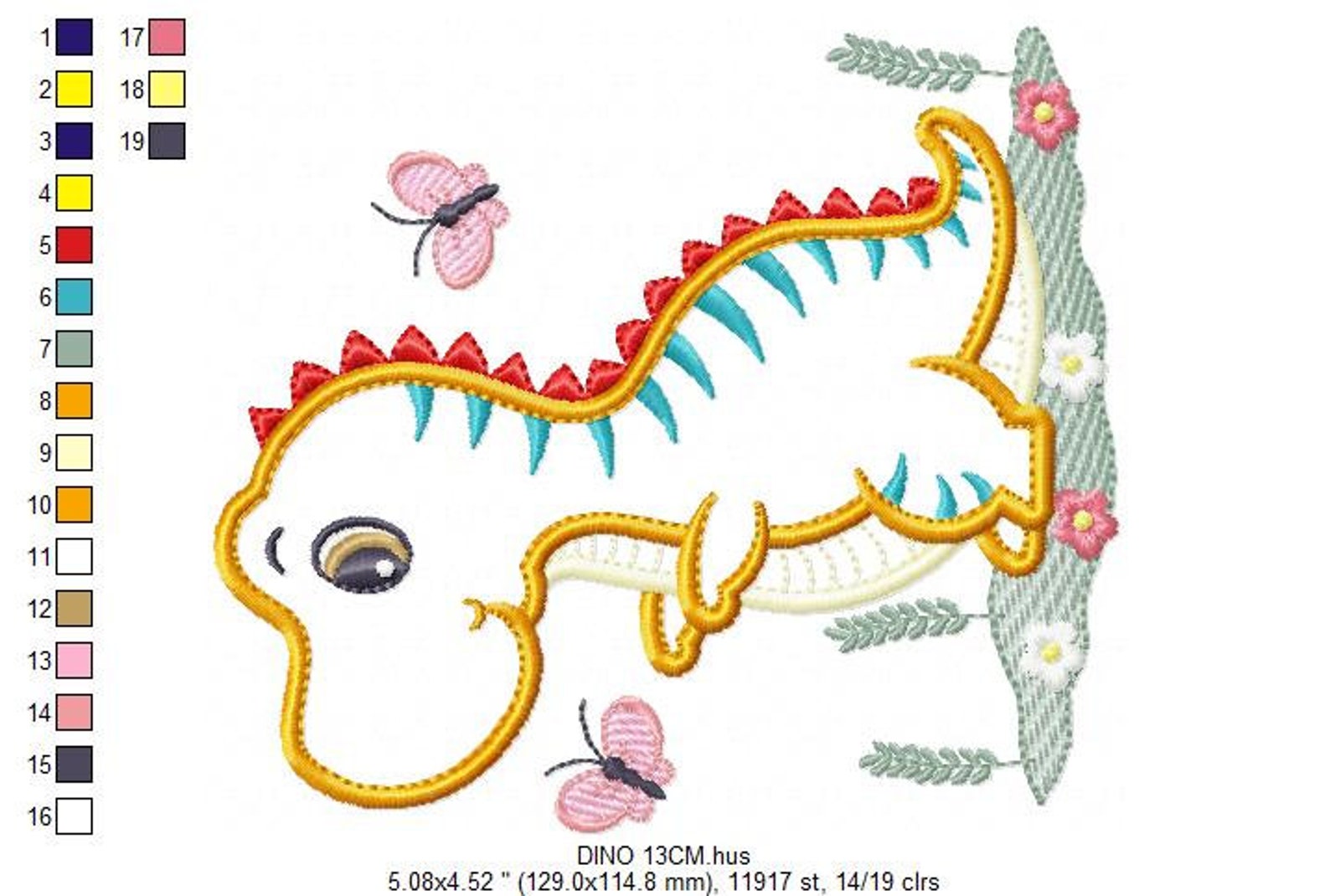 Dinosaur Embroidery Designs Dino Embroidery Design Machine - Etsy