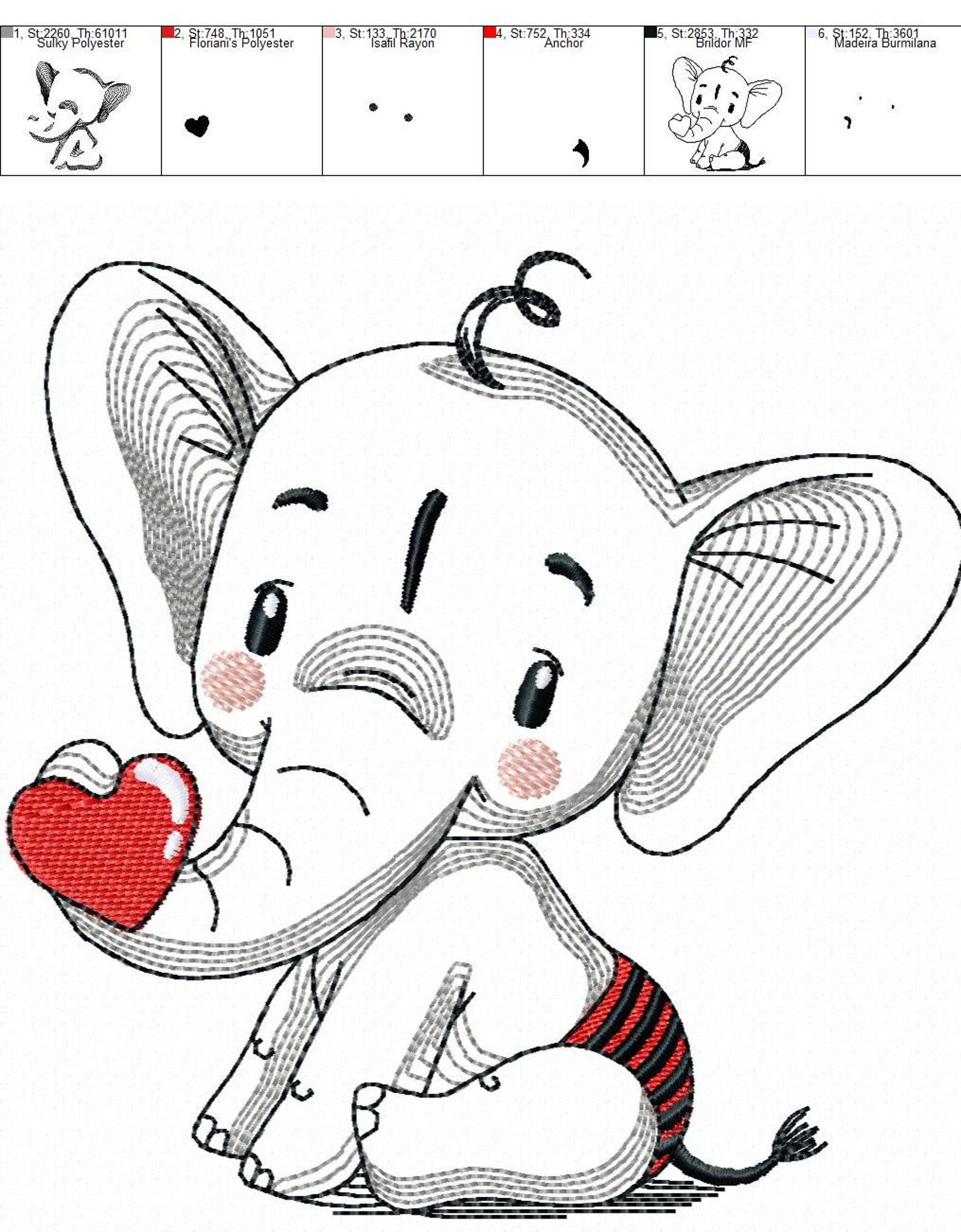 Elephant embroidery designs Animal embroidery design | Etsy