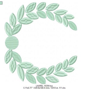 Laurel Embroidery Designs Monogram Frame Embroidery Design Machine ...