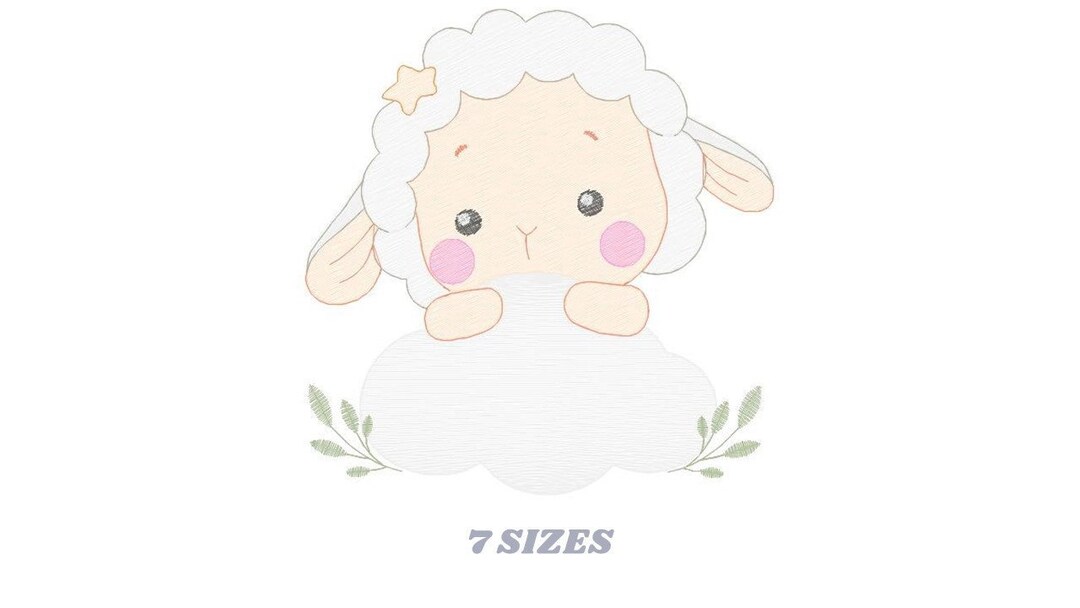 Sheep With Cloud Embroidery Design - Lamb Embroidery Designs Machine ...