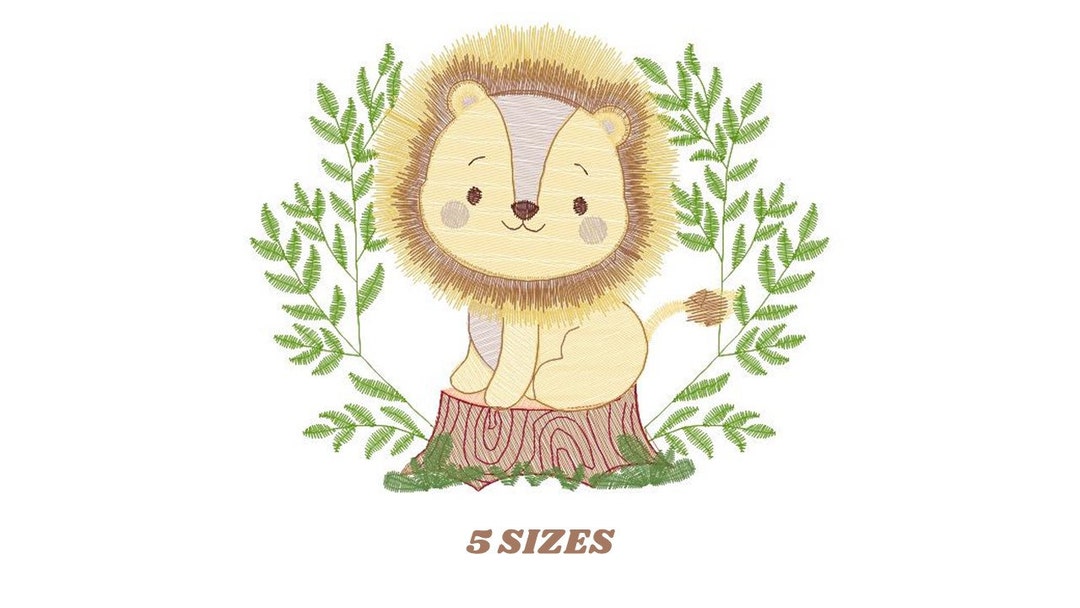 Lion Embroidery Designs - Safari Wild Animal Machine Embroidery Pattern ...