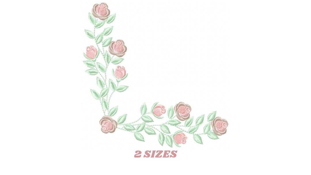 Heart With Roses Embroidery Designs - Flower Embroidery Design Machine ...