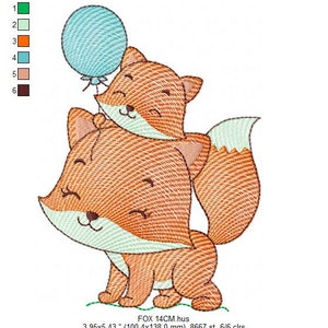 Fox Mum With Baby Boy Embroidery Designs - Red Fox Embroidery Design ...