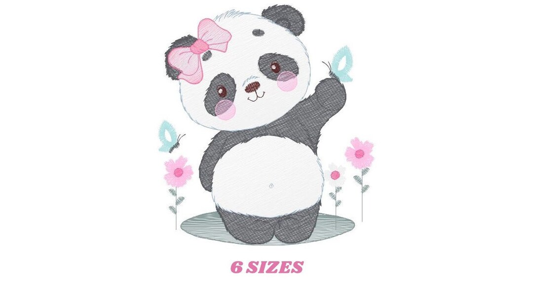 Panda Embroidery Design - Animal Embroidery Designs Machine Embroidery ...