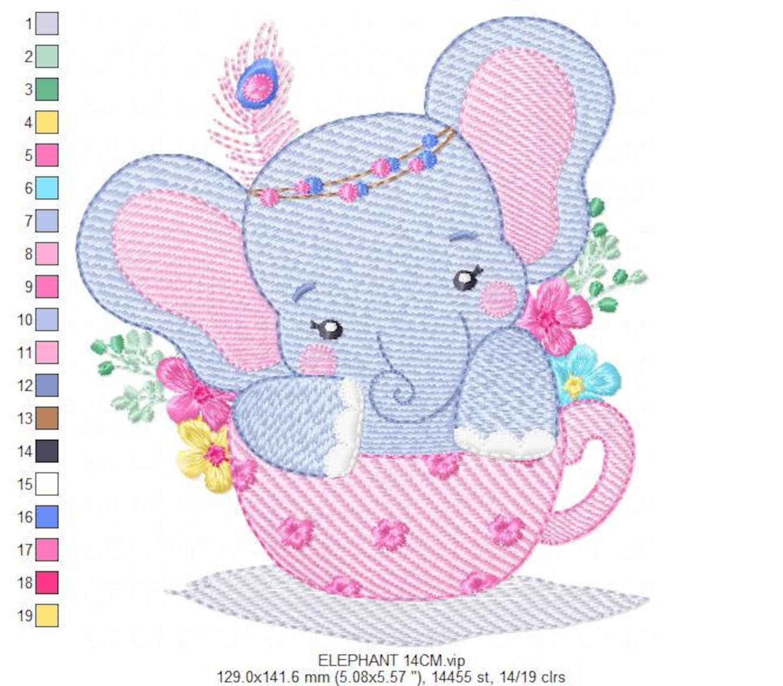 Elephant Embroidery Designs Animal Embroidery Design Machine - Etsy