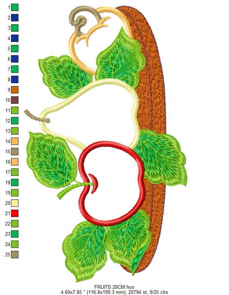 Fruits Embroidery Designs Kitchen Embroidery Design Machine - Etsy