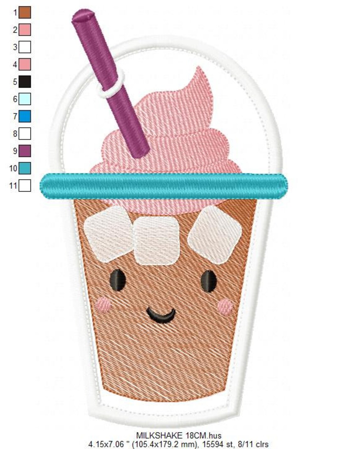 Milkshake Embroidery Design Ice Coffee Embroidery Designs - Etsy
