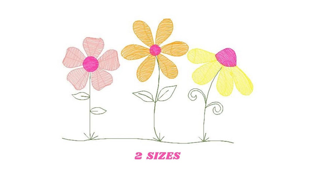 Flower Garden Embroidery Designs Spring Flowers Embroidery Design ...