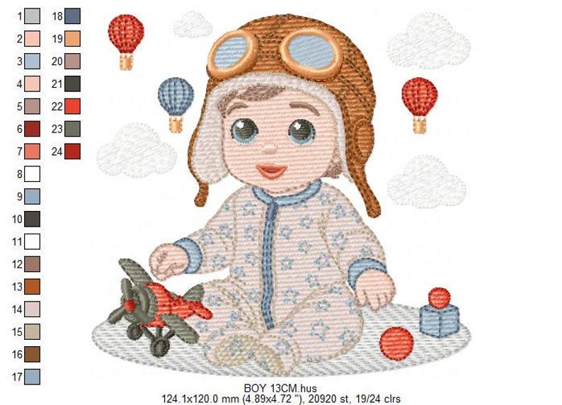 Baby Boy Pilot Embroidery Designs - Kid Toy Plane Machine Embroidery ...