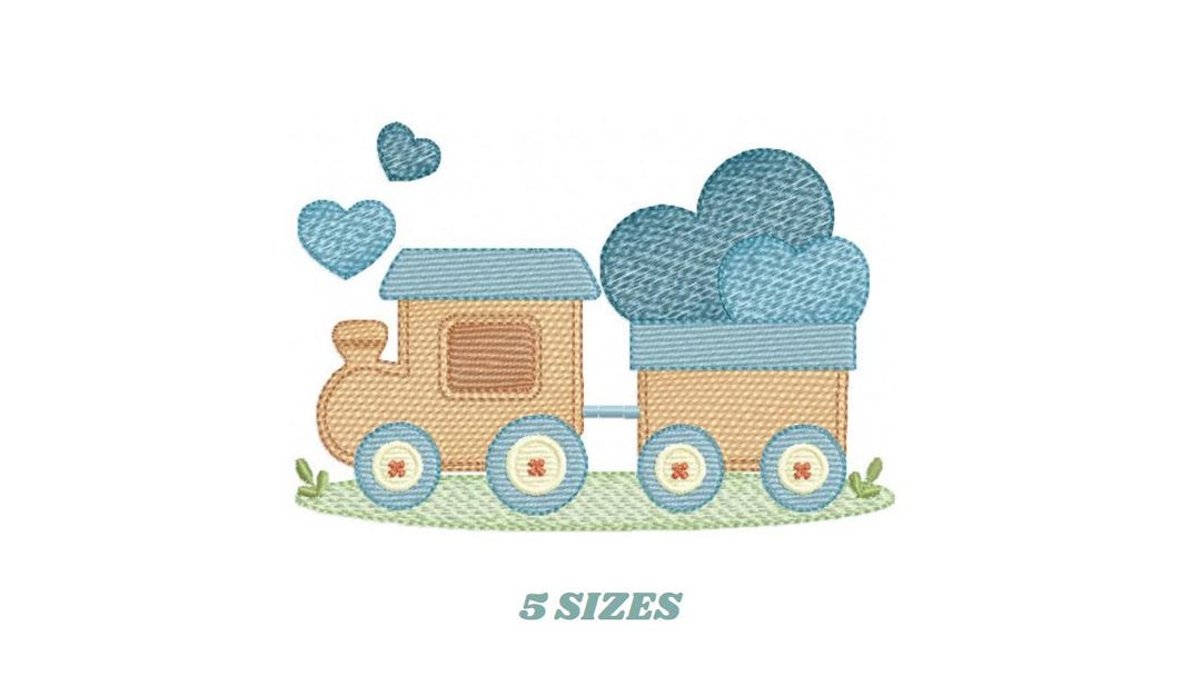 Train With Wagon Embroidery Designs - Train With Hearts Machine ...