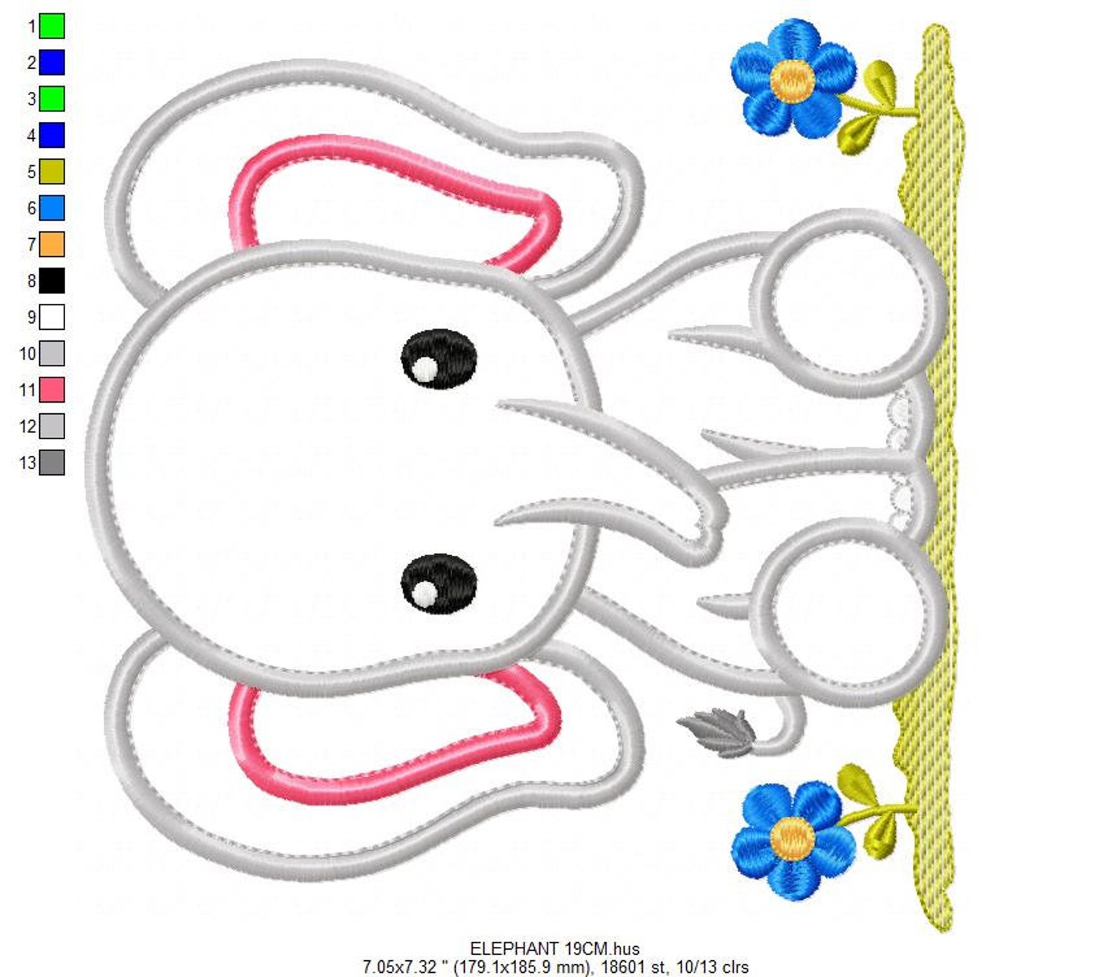 Elephant Embroidery Designs Animal Embroidery Design Machine | Etsy