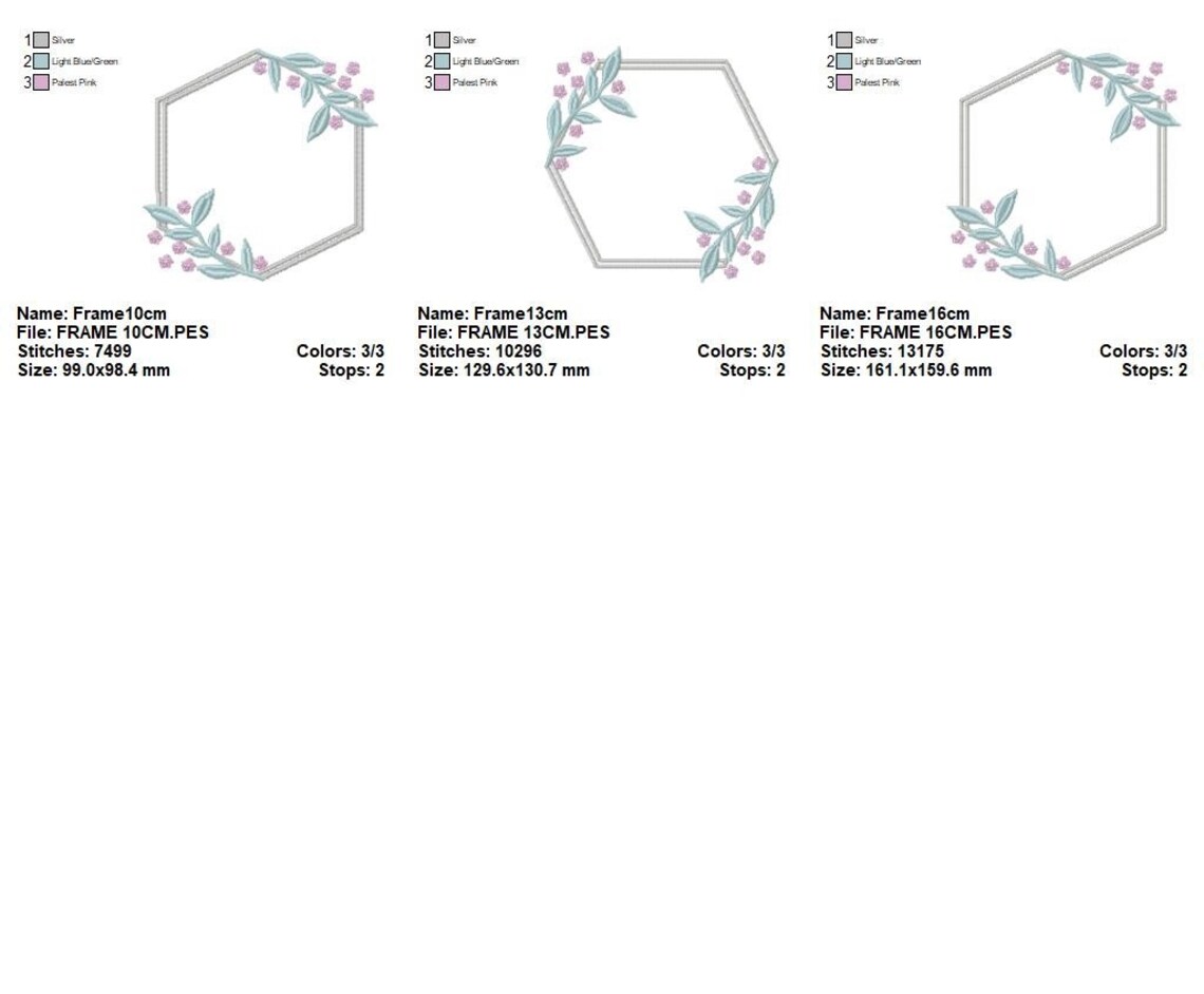 Monogram Frame Embroidery Designs Flower Embroidery Design | Etsy