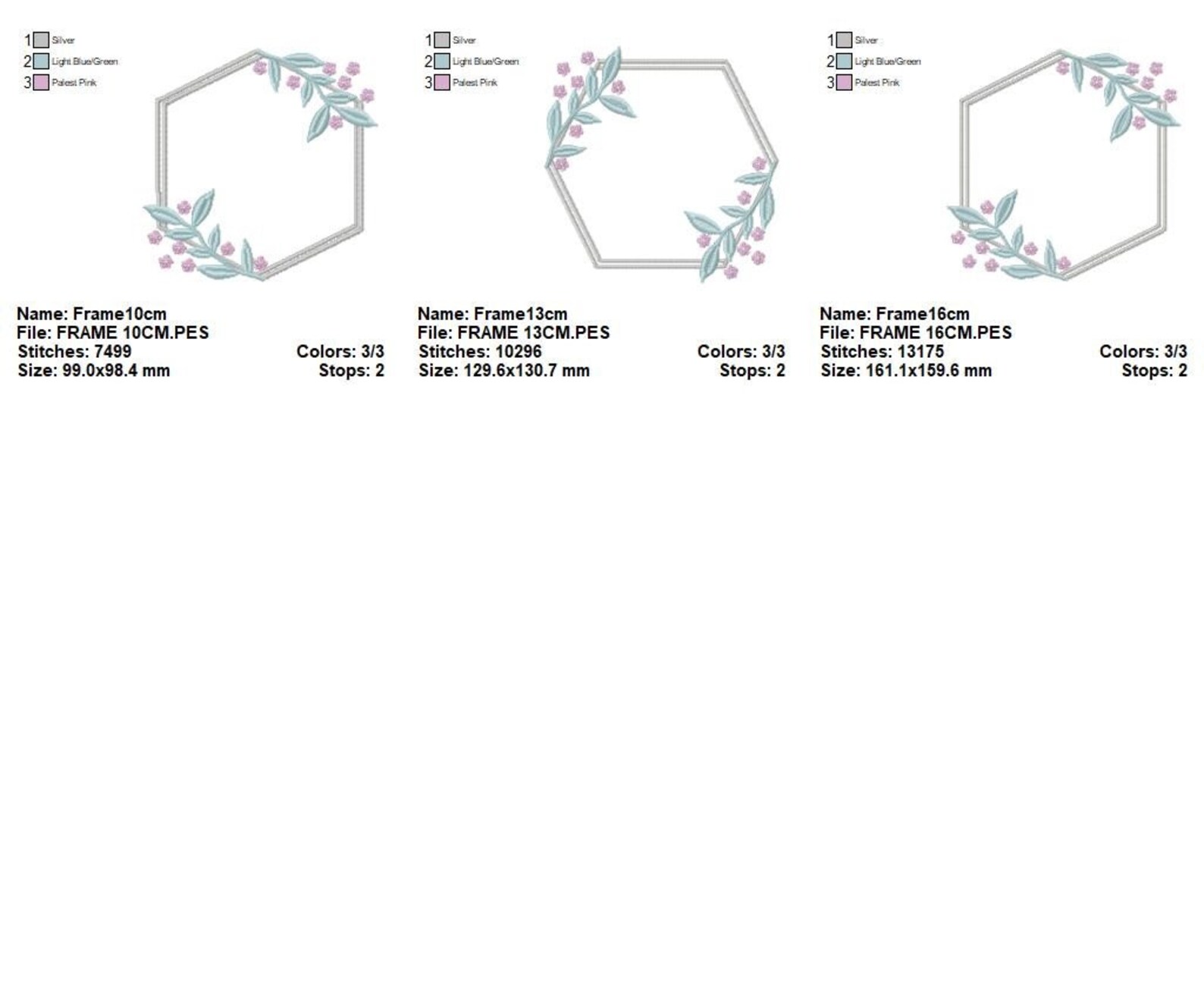 Monogram Frame Embroidery Designs Flower Embroidery Design | Etsy