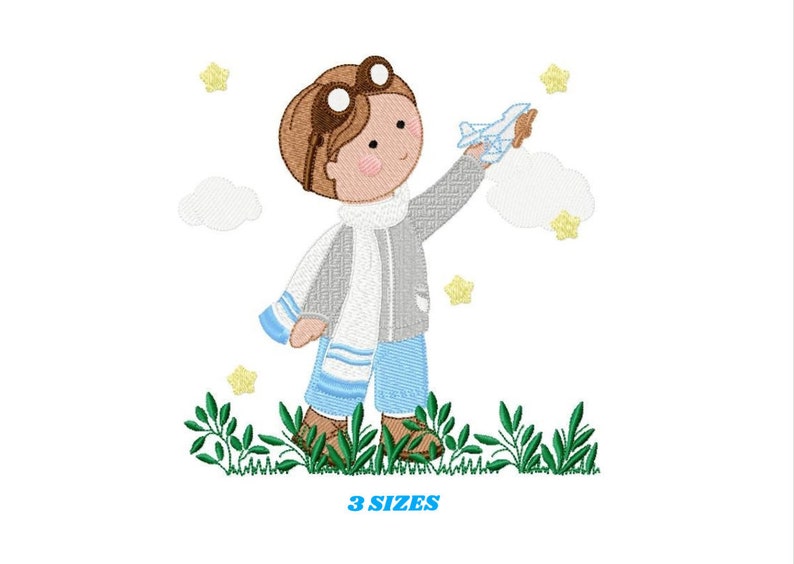 Pilot embroidery designs Aviator embroidery design machine | Etsy