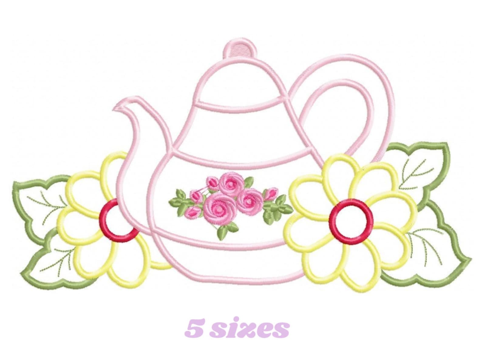 Teapot Embroidery Design Flowers Embroidery Designs Machine | Etsy
