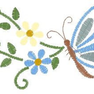 Butterfly Embroidery Design Delicate Flowers Embroidery Designs Machine ...