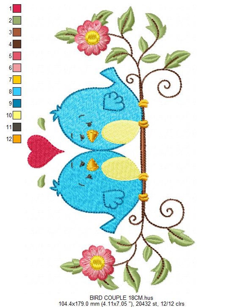 Bird Embroidery Designs Birds Embroidery Design Machine Etsy