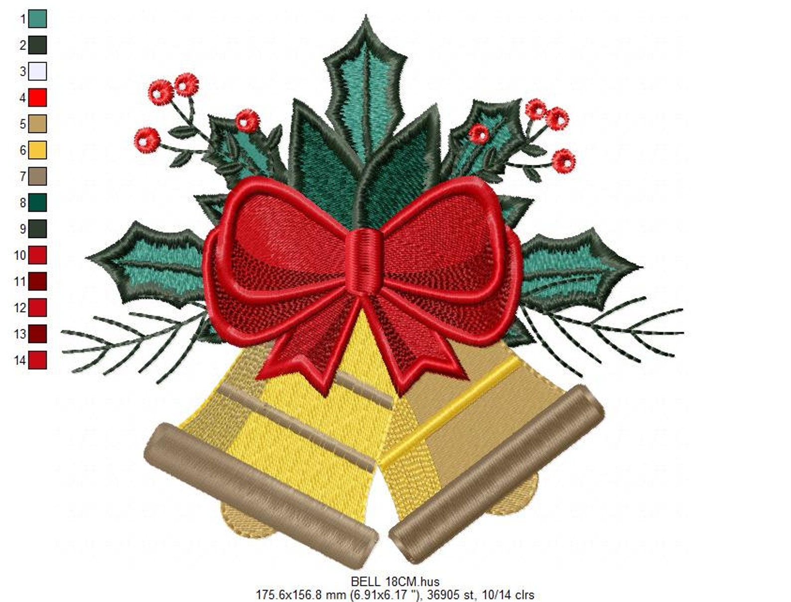 Bell Embroidery Designs - Xmas Embroidery Design Machine Embroidery ...