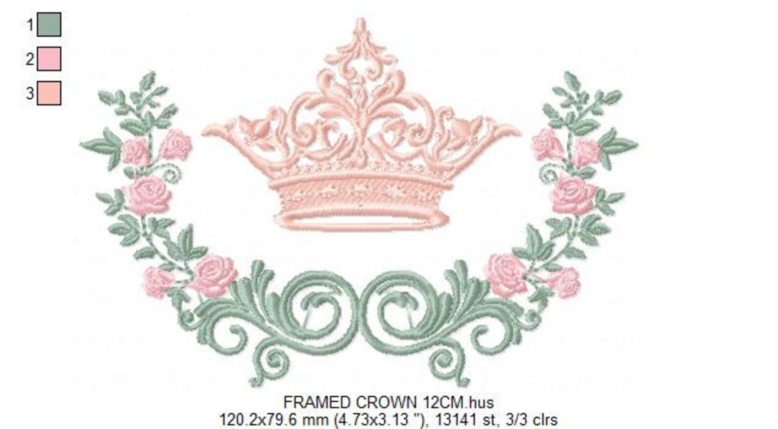 Crown Embroidery Designs Laurel Wreath With Crown Embroidery Design ...