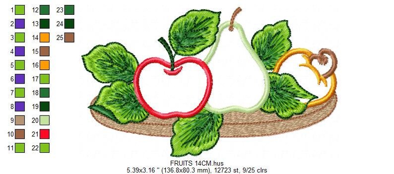 Fruits Embroidery Designs Kitchen Embroidery Design Machine - Etsy