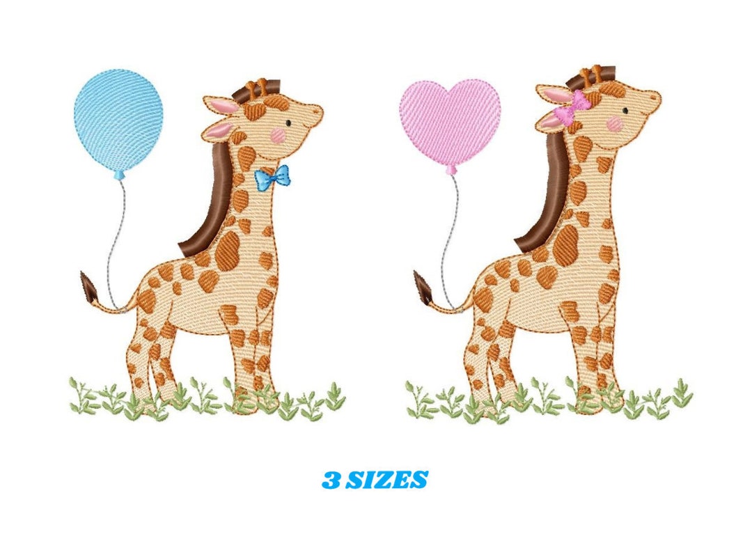 Giraffe Embroidery Design - Safari Wild Animal Machine Embroidery ...
