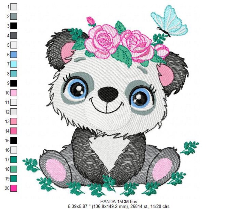 Panda Embroidery Design Animal Embroidery Designs Machine - Etsy