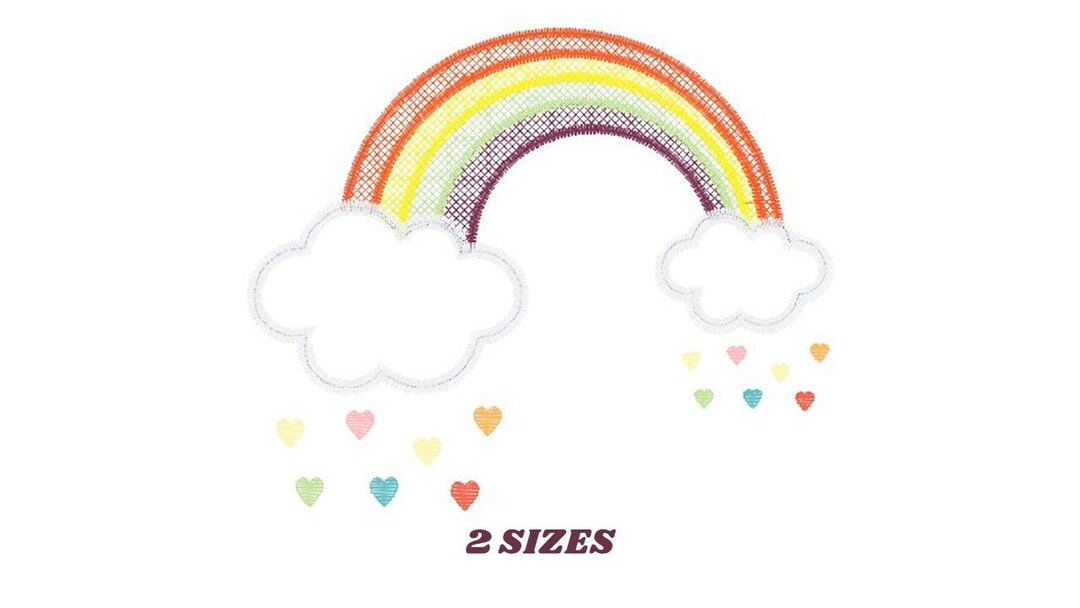 Rainbow Embroidery Design Cloud Embroidery Designs Machine Embroidery ...