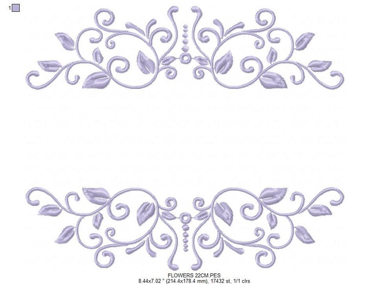 Monogram Frame Embroidery Designs Flower Embroidery Design - Etsy