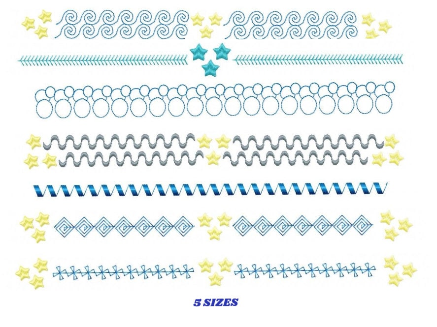 Diseños de bordado de borde Patrón de bordado de la máquina | Etsy