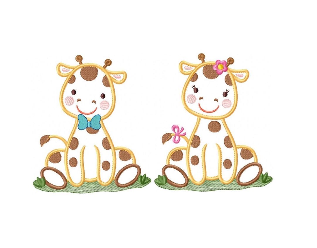 Giraffe Applique Embroidery Design - Safari Wild Animal Machine ...