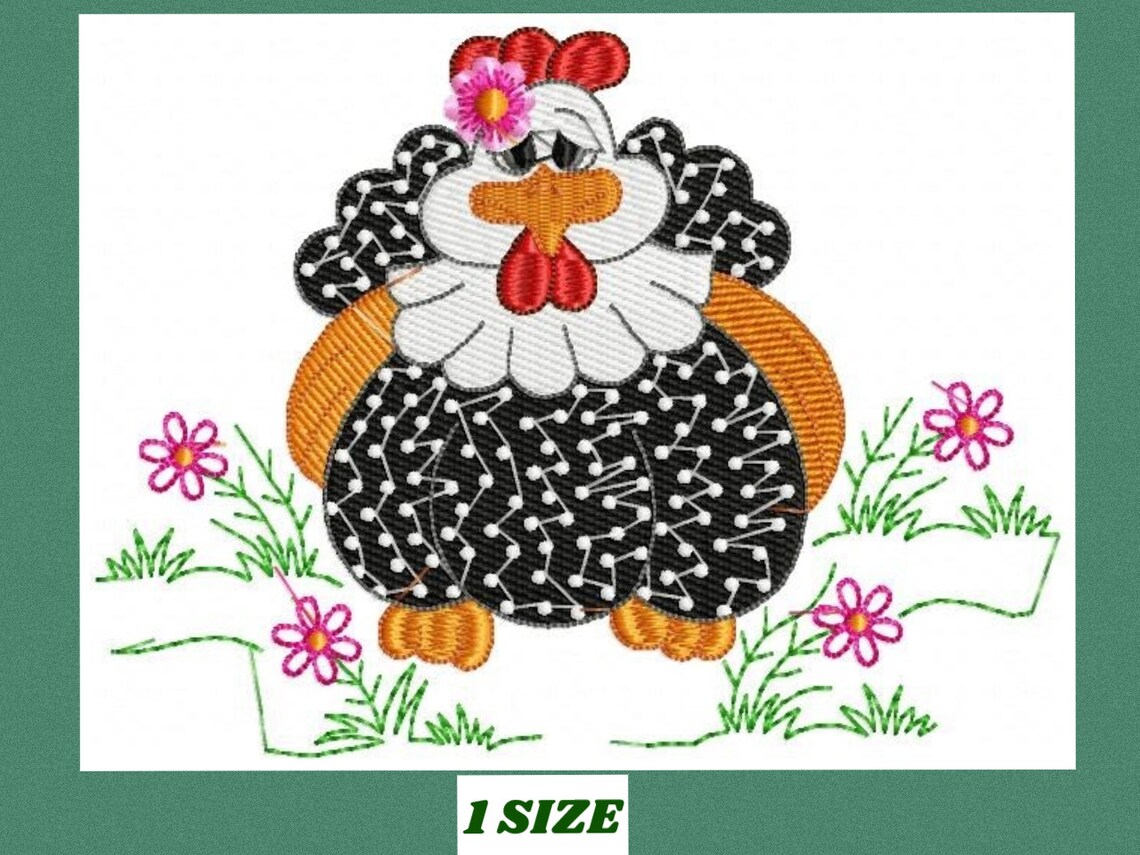 Chicken Embroidery Designs Rooster Embroidery Design Machine - Etsy