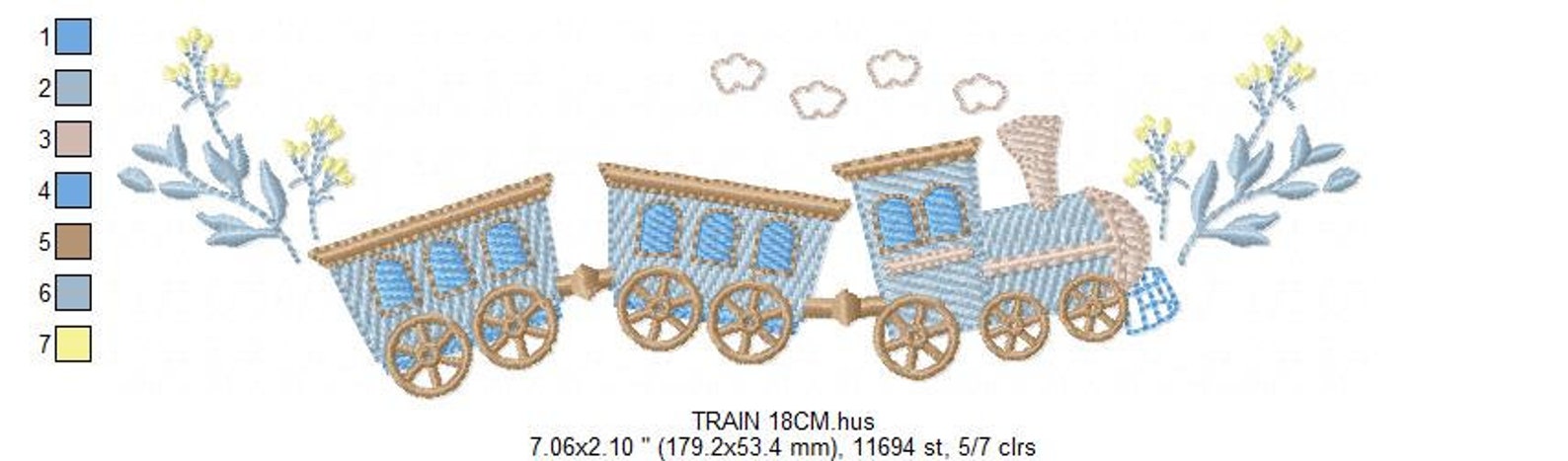 Train Embroidery Designs Vehicle Embroidery Design Machine Embroidery ...