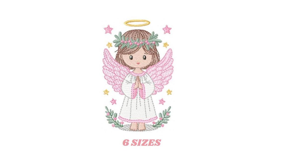 Angel Embroidery Designs - Angelic Baby Girl Machine Embroidery Pattern ...