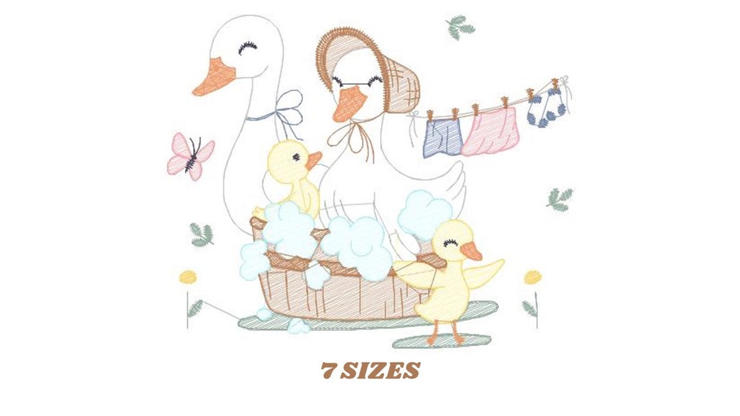 Mama Duck Embroidery Design - Baby Girl Embroidery Designs Machine ...