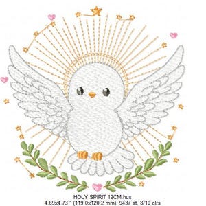 Dove Embroidery Designs - Holy Spirit Machine Embroidery Pattern ...