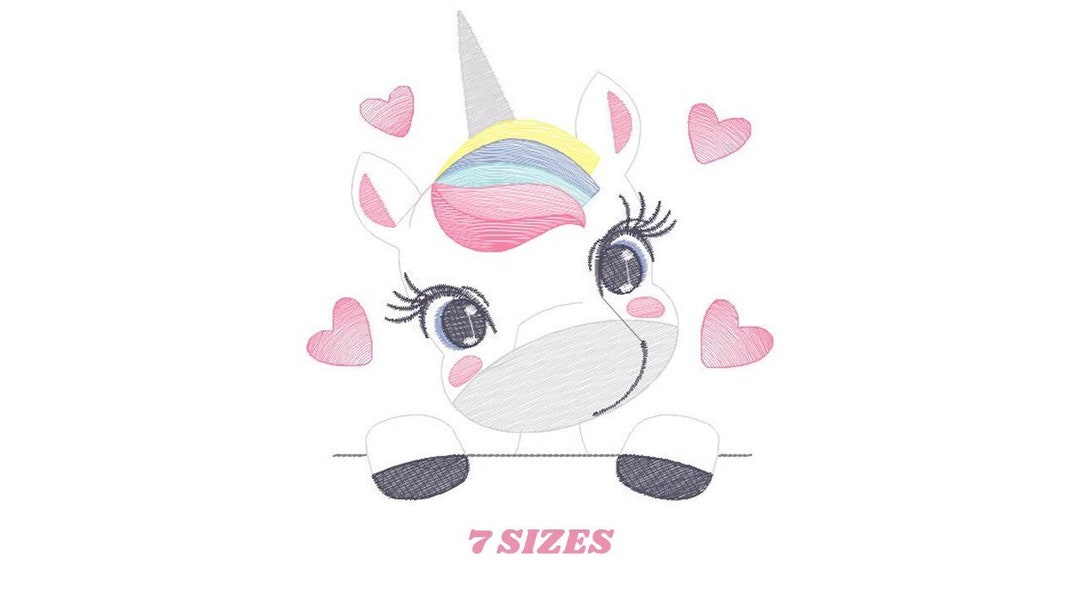 Peek a Boo Unicorn Embroidery Designs - Baby Girl Embroidery Design ...