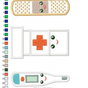 Thermometer Embroidery Design - Band Aid Embroidery Design Machine ...