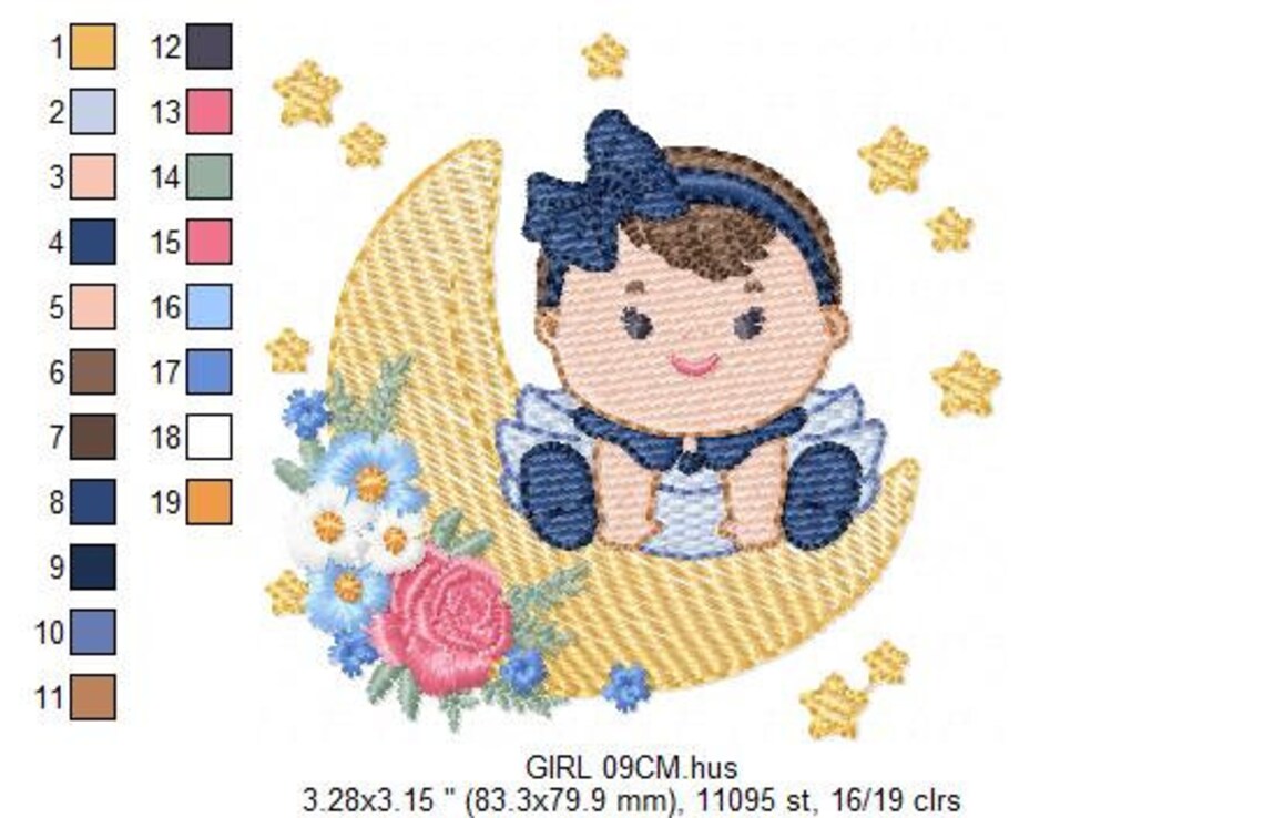 Baby Girl Embroidery Design Newborn Embroidery Designs | Etsy