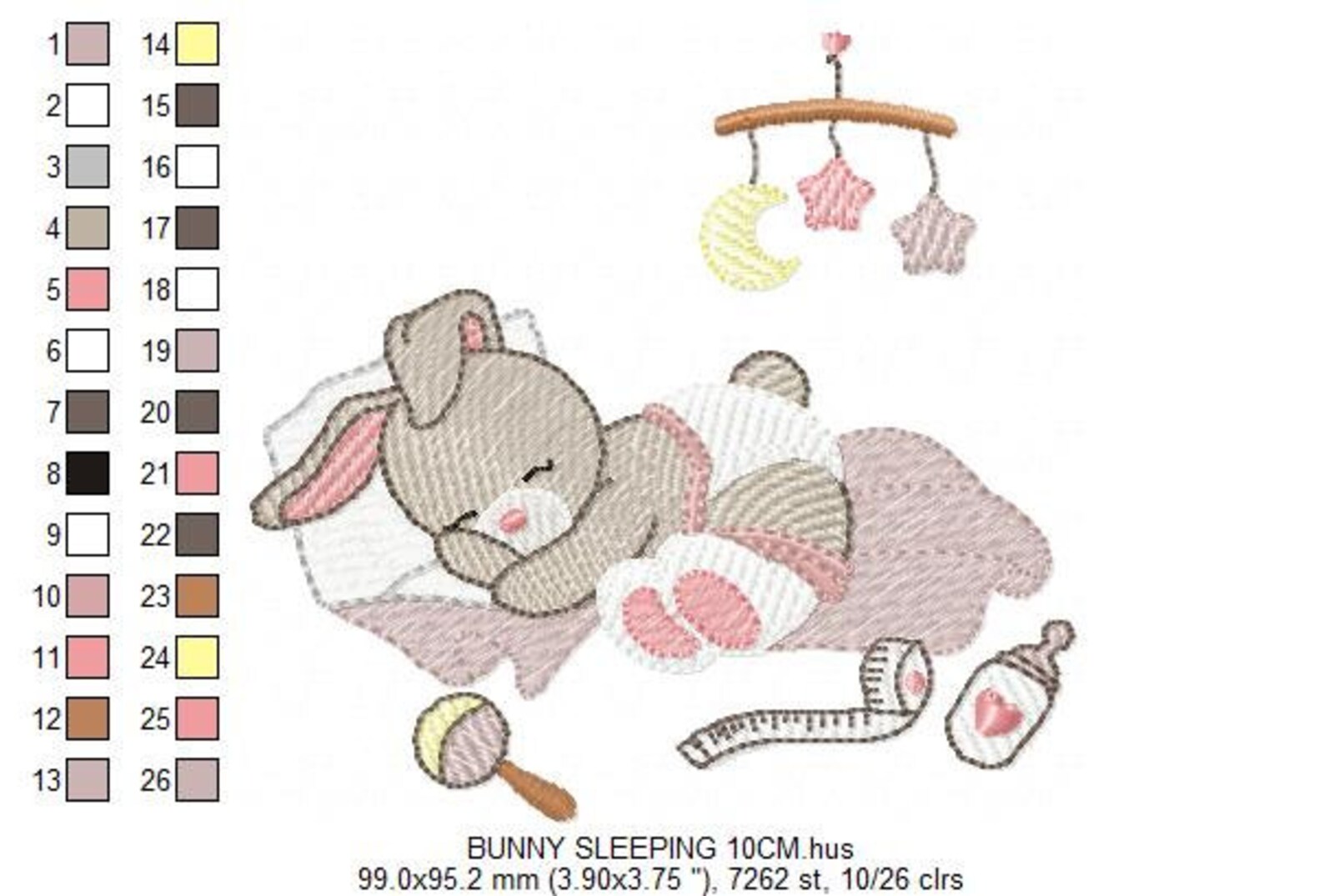 Sleeping Bunny Embroidery Design - Baby Embroidery Designs Machine ...