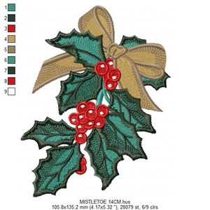 Xmas Mistletoe Embroidery Designs - Christmas Decoration Machine ...