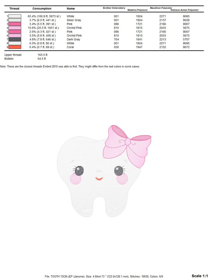 Tooth Embroidery Designs Dentist Embroidery Design Machine - Etsy