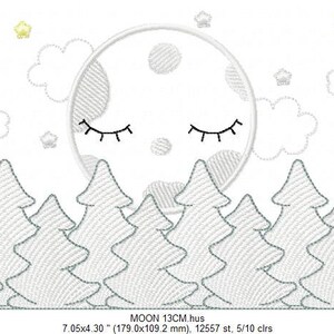Moon Embroidery Design Full Moon Embroidery Design Machine Embroidery ...
