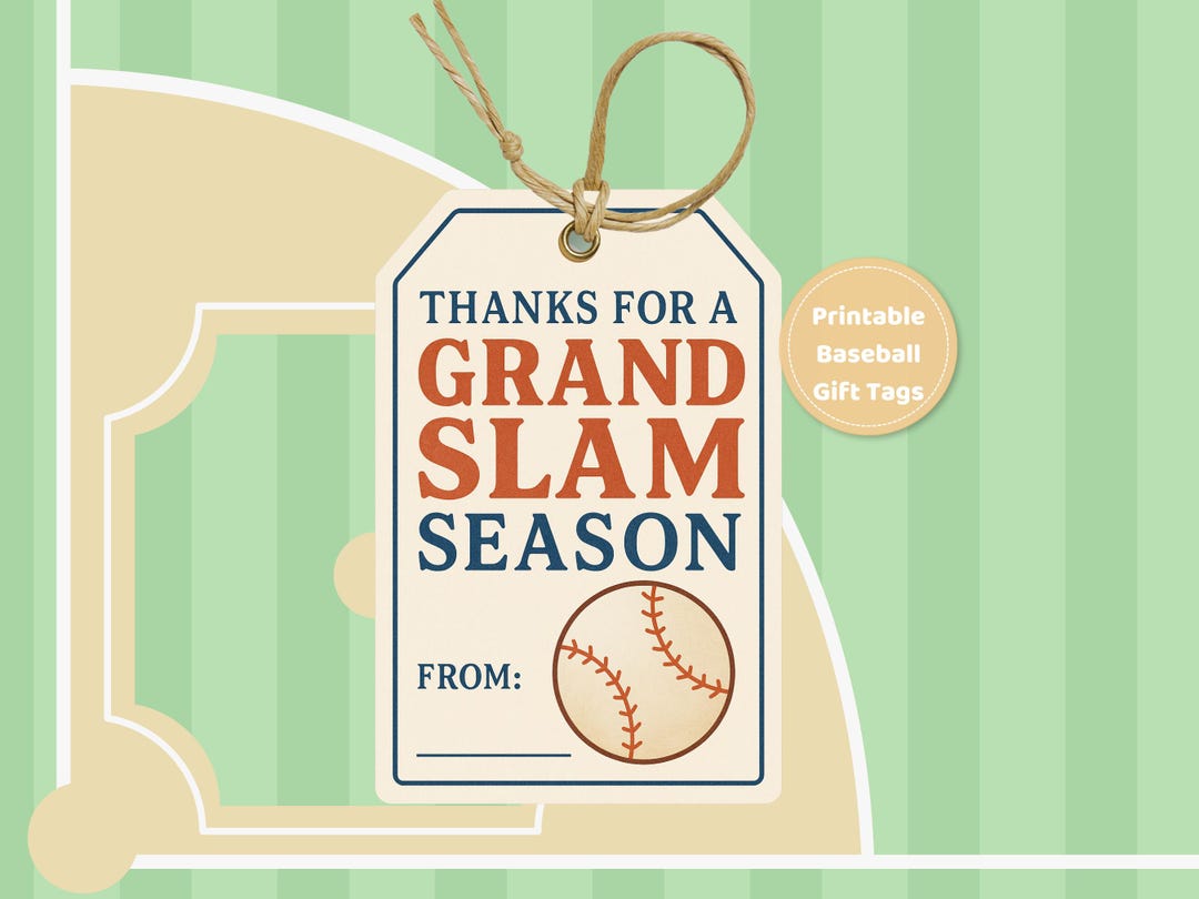 Baseball Team Favor Tag for End of Season – Coach or Player Thank You ...