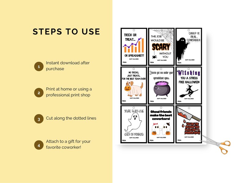 Funny Halloween Gift Tags for Coworkers – Unique Printable Office Tags ...