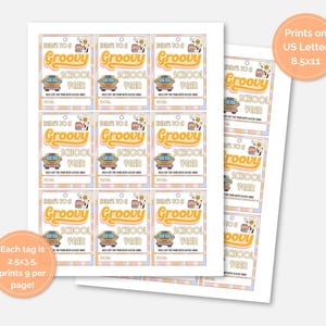 Retro Groovy School Year Gift Tags - Back to School Treat Tag - Teacher ...