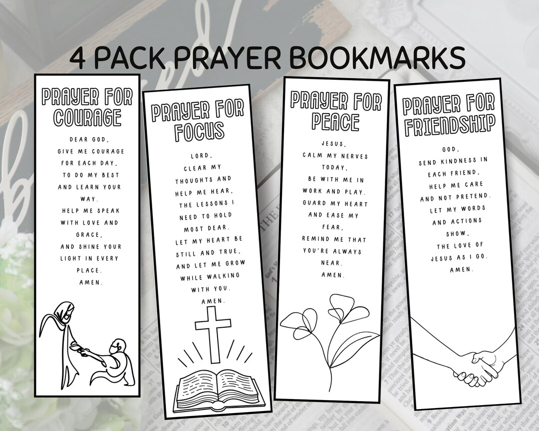 Printable Prayer Bookmarks: Christian Prayers for Courage, Focus, Peace ...
