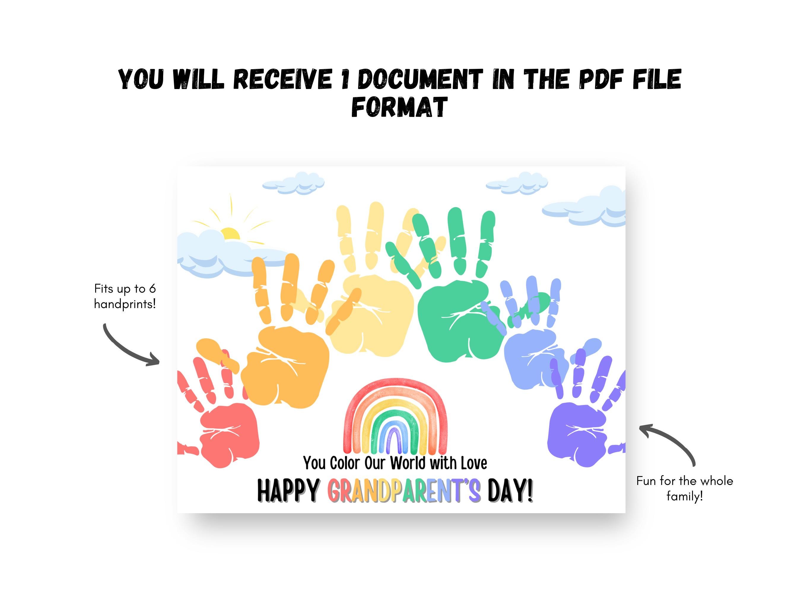 Grandparents Day Handprint Rainbow Craft: up to 6 Kids, Watercolor ...