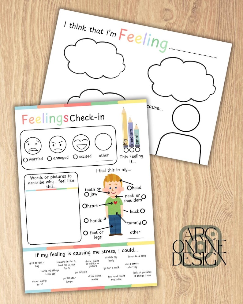Emotions and Feelings Reflection Worksheets Mental Health Workbook ...