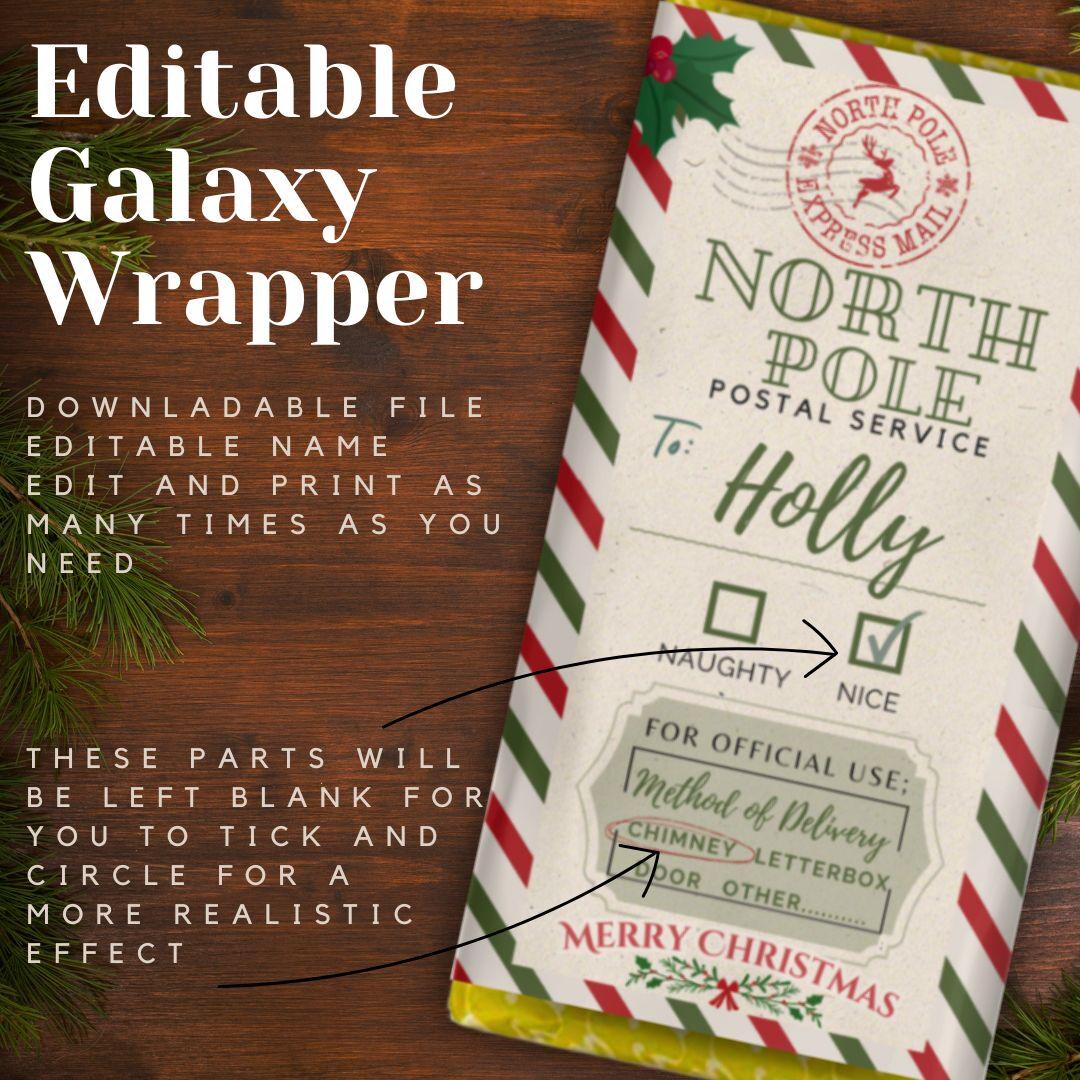 Personalised Santas Chocolate Wrapper Christmas Eve Box / Stocking ...