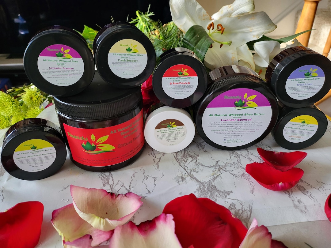 Pure 100% Whipped Ghanaian Shea Butter in Unscented, Organic Coconut ...